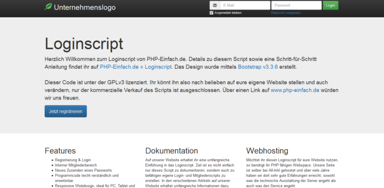 Loginscript – PHP lernen